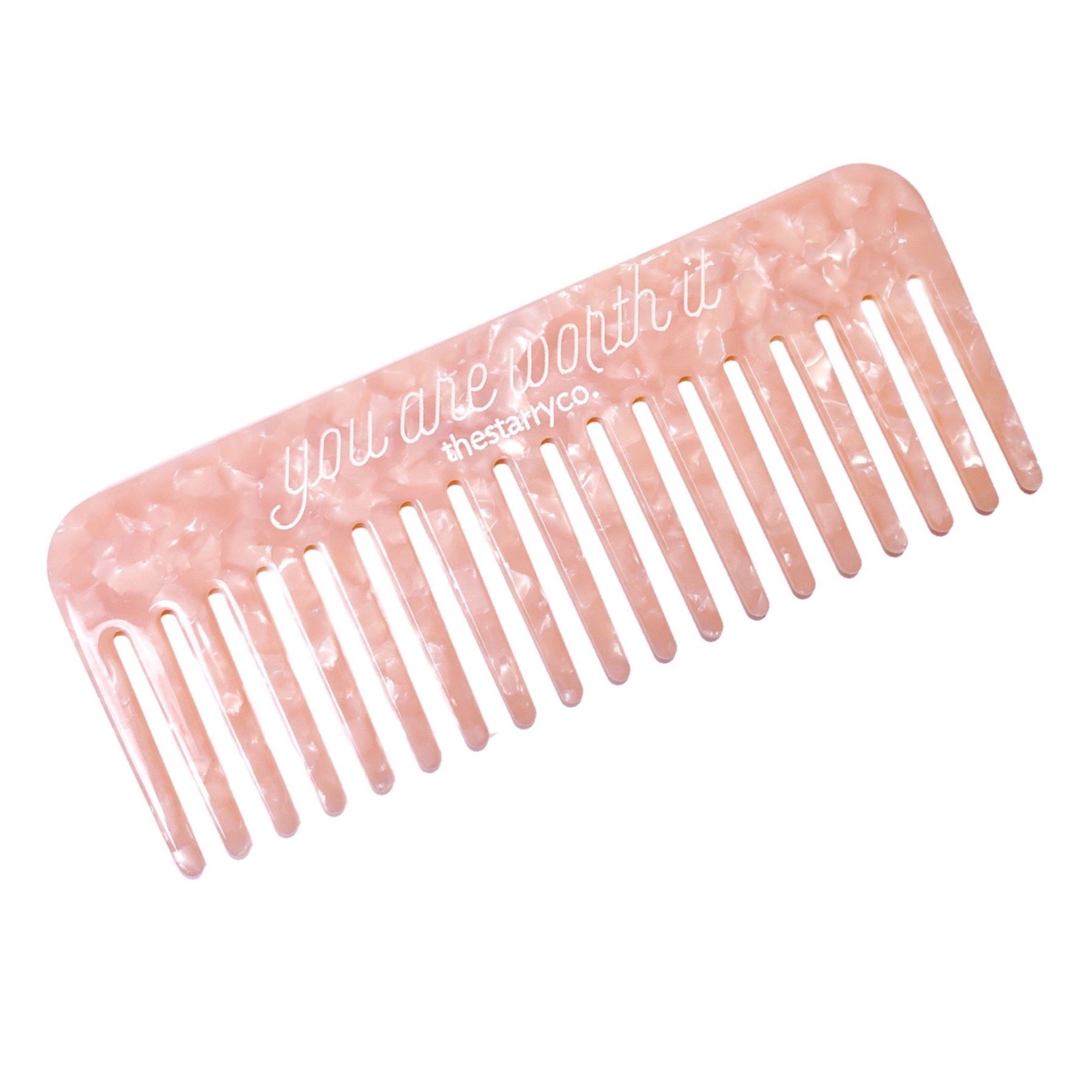 "YOU ARE WORTH IT" PINK SHELL COMB – The Starry Co